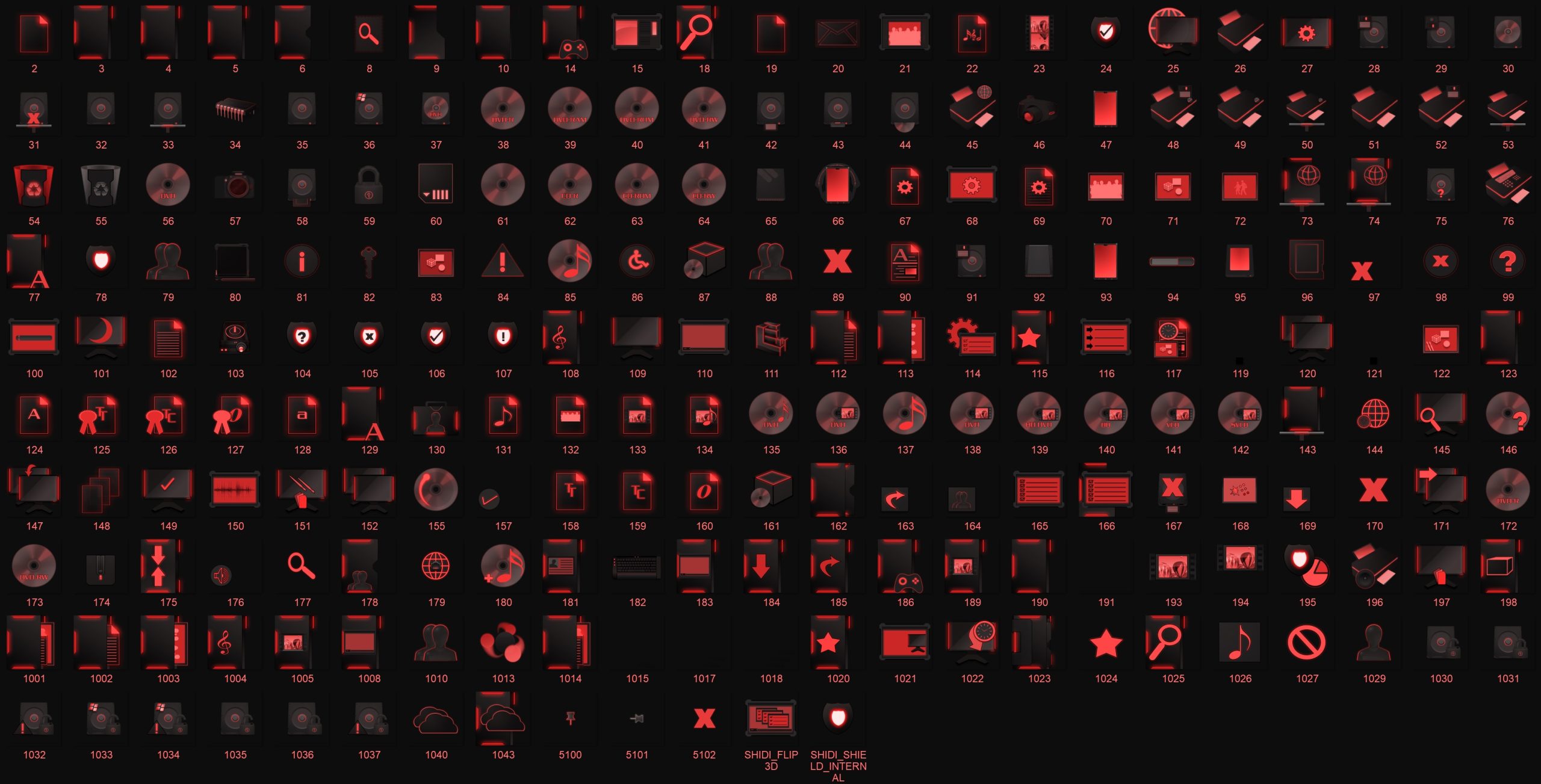 Gen-2 Laser Red v2 IconPack 7TSP - Icon Pack