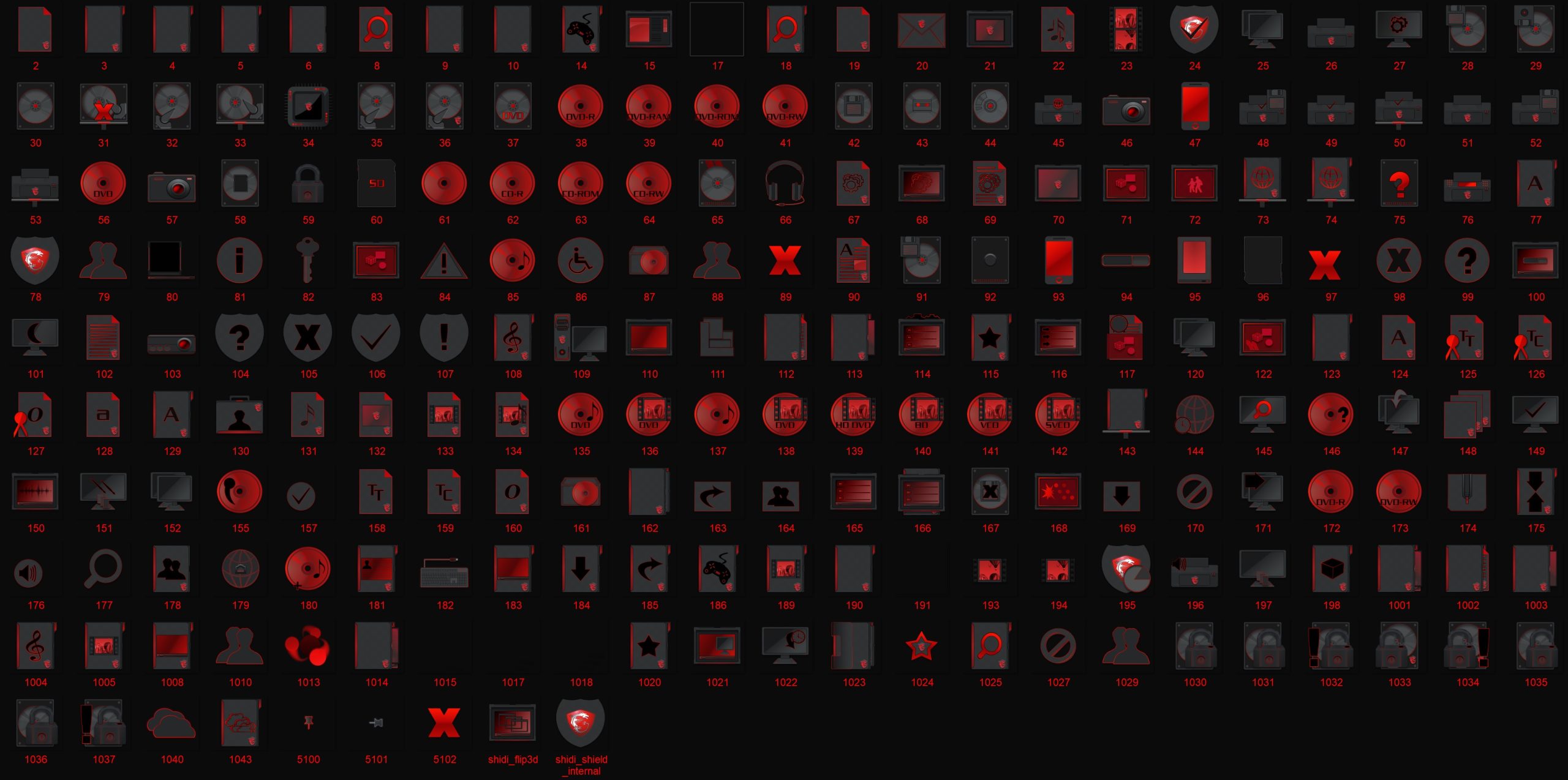 MSI Gaming Red IconPack 7TSP - Icon Pack